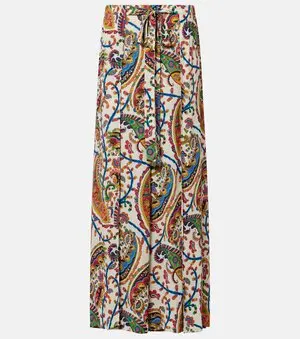 Etro Paisley Pleated Palazzo Pants - Multicoloured