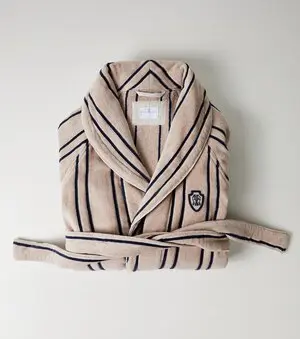 Brunello Cucinelli Striped Cotton Terry Bathrobe - Beige