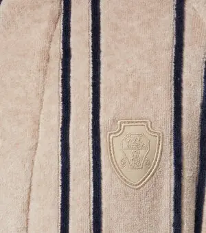Brunello Cucinelli Striped Cotton Terry Bathrobe - Beige