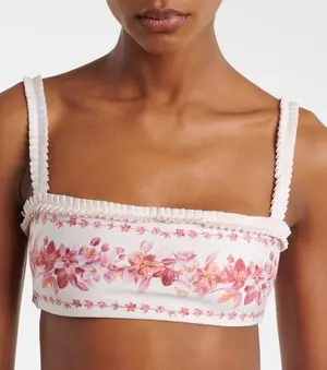 Agua Bendita Olmo Floral Bikini Top - White