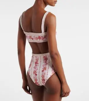 Agua Bendita Olmo Floral Bikini Top - White