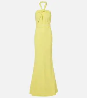 Elie Saab Halterneck Cady Gown - Yellow