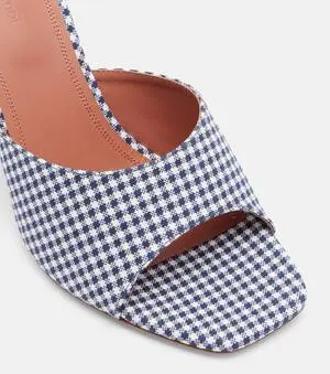 Amina Muaddi Lupita Gingham Mules - Blue