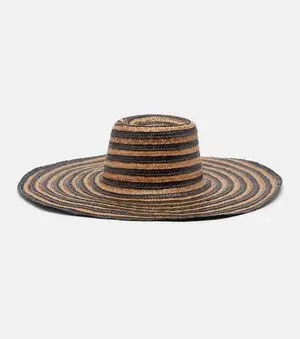 Poupette St Barth Angel Striped Sun Hat - Black