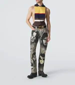 Versace Printed Straight Jeans - Multicoloured