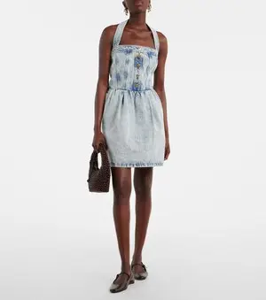 PATOU Halterneck Denim Minidress