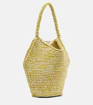 Khaite Lotus Mini Raffia Tote Bag - Yellow