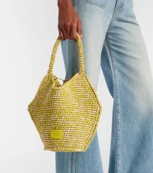 Khaite Lotus Mini Raffia Tote Bag - Yellow