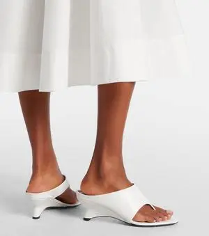 Khaite Marlow 55 Leather Mules - White