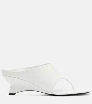 Khaite Marlow 55 Leather Mules - White