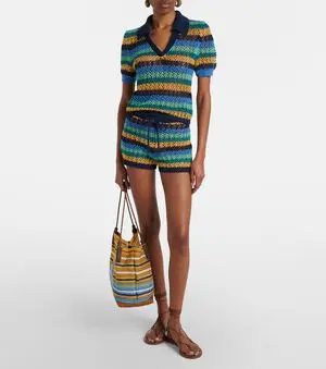 Etro Knitted Striped Cotton-blend Crop Top