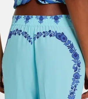 Etro Floral Silk Straight Pants