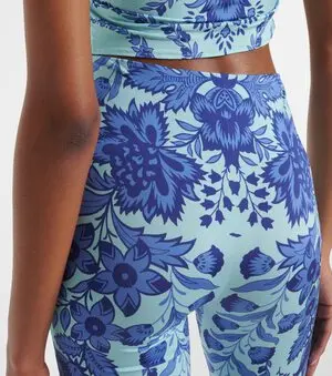 Etro Printed Jersey Flared Leggings - Blue