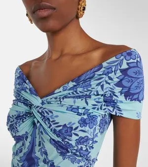 Etro Printed Jersey Crop Top