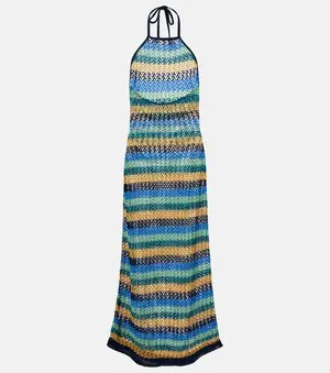 Etro Striped Cotton-blend Maxi Dress - Multicoloured
