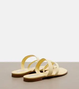 Manolo Blahnik Susa Leather Sandals - Yellow