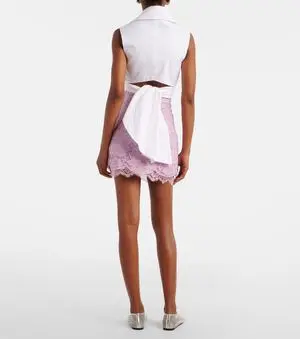PATOU Cotton-blend Lace Miniskirt
