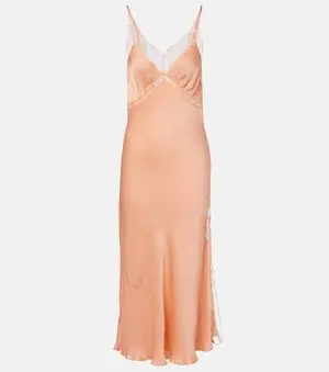 Poupette St Barth Luli Lace-trimmed Satin Slip Dress - Pink