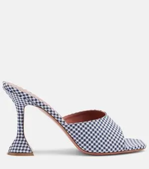 Amina Muaddi Lupita Gingham Mules - Blue