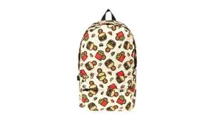 A BATHING APE Baby Milo Fast Food Print Large Backpack