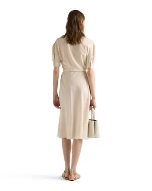 Prada Embroidered Marocain Dress - Neutral