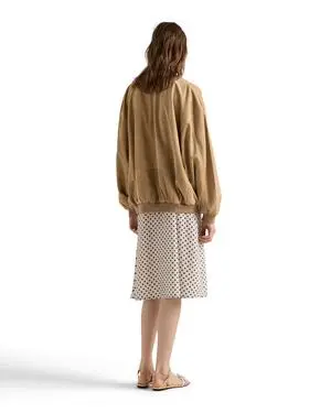 Prada Polka-dot Print Marocain Shirt Dress - Neutral