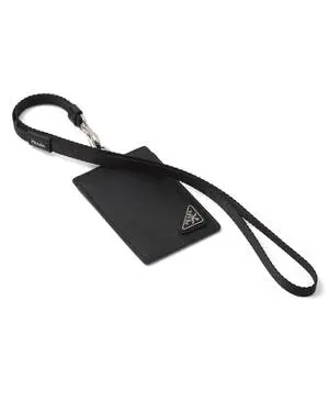 Prada Saffiano Leather Badge Holder - Black