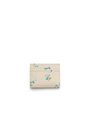 Prada Printed Saffiano Leather Card Holder - Neutral