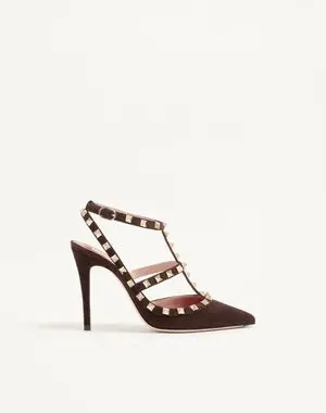 Valentino Garavani Rockstud Suede Pumps - Ebony