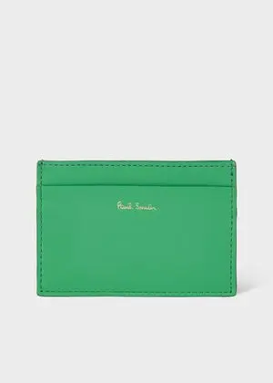 Paul Smith Leather 'signature Stripe' Card Holder - Green