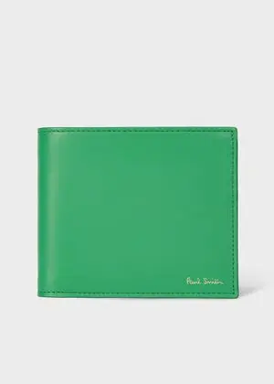 Paul Smith Leather 'signature Stripe' Interior Billfold Wallet - Green