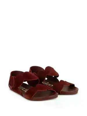 PEDRO GARCIA Jeanne Scalloped-edge Touch-strap Sandals - Red