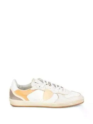 Philippe Model Panelled Crackle-effect Sneakers - Neutrals