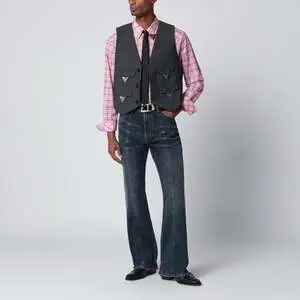 Versace Slim-fit Cotton Poplin Check Shirt - Multicolor
