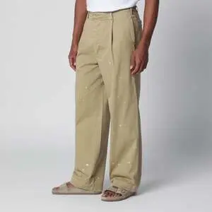 Auralee Finx Cotton Chino Trousers - Beige