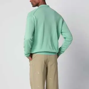 Auralee Mint Cashmere And Silk Skipper Polo
