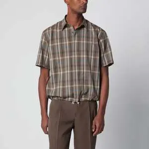 Auralee Short-sleeve Wool Check Shirt - Brown