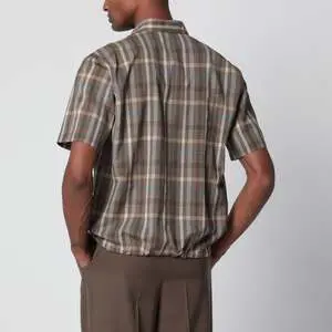 Auralee Short-sleeve Wool Check Shirt - Brown