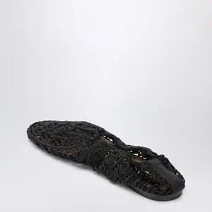 ODISSI Iris Crochet Ballerina Flats - Black