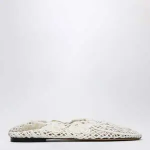 ODISSI Iris Crochet Ballerina Flats - White