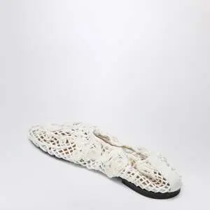 ODISSI Iris Crochet Ballerina Flats - White