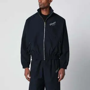WILLY CHAVARRIA Willy Chavarria Pinstripe Zip-Up Jacket With Logo Blue