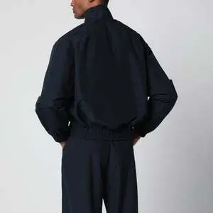 WILLY CHAVARRIA Pinstripe Zip-up Jacket With Logo - Blue