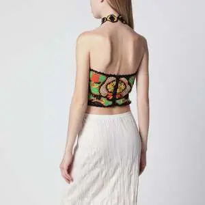 Etro Floral Crochet Cropped Top