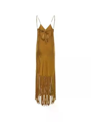 Pinko Long Fringed Slip Dress