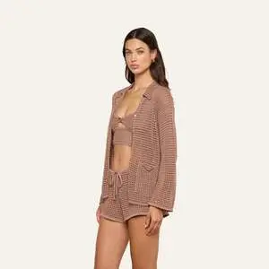 L'Agence Mariana Pointelle Knit Shirt
