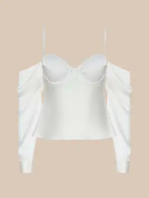L'Agence Saya Satin Top - Ivory