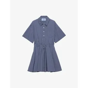 Prada Short-sleeved Mini Shirt Dress - Blue