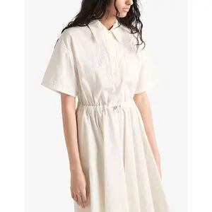 Prada Short-sleeved Technical Cotton-blend Midi Shirt Dress