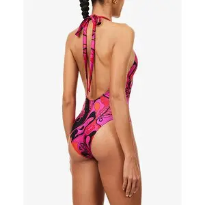 Emilio Pucci Orchidee Printed Swimsuit - Fuchsia Black